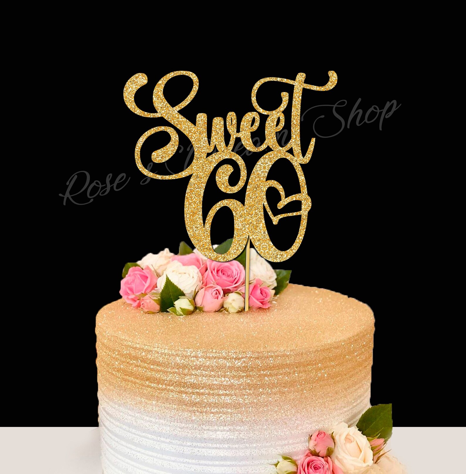 Sweet 60 Cake Topper, 60th Birthday Cake Topper, Sixty Cake Topper ...