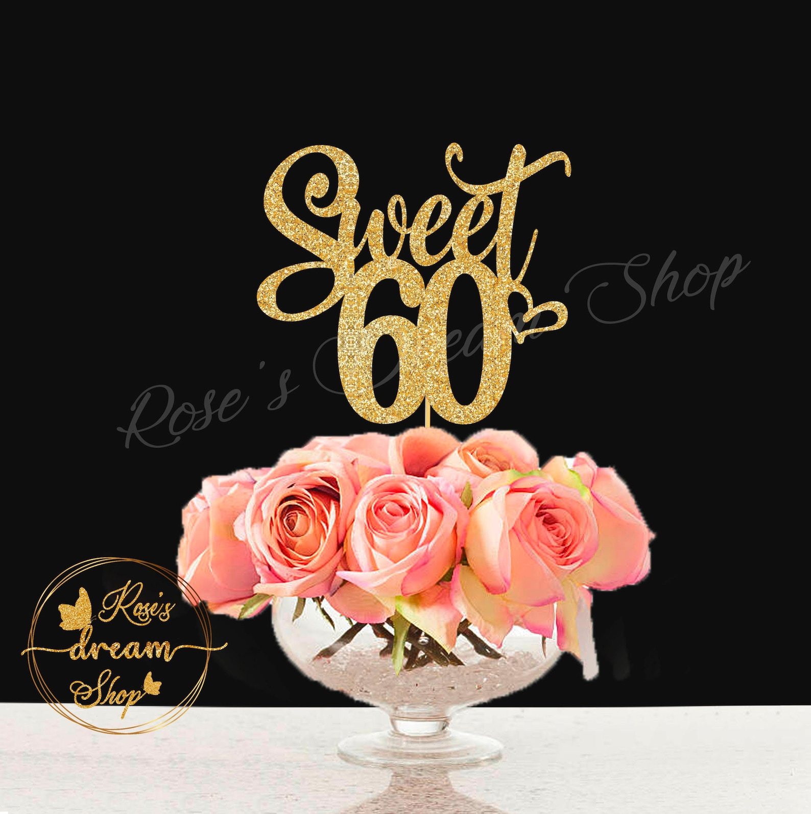 Sweet 60 Cake Topper 60th Birthday Cake Topper Sixty Cake | Etsy