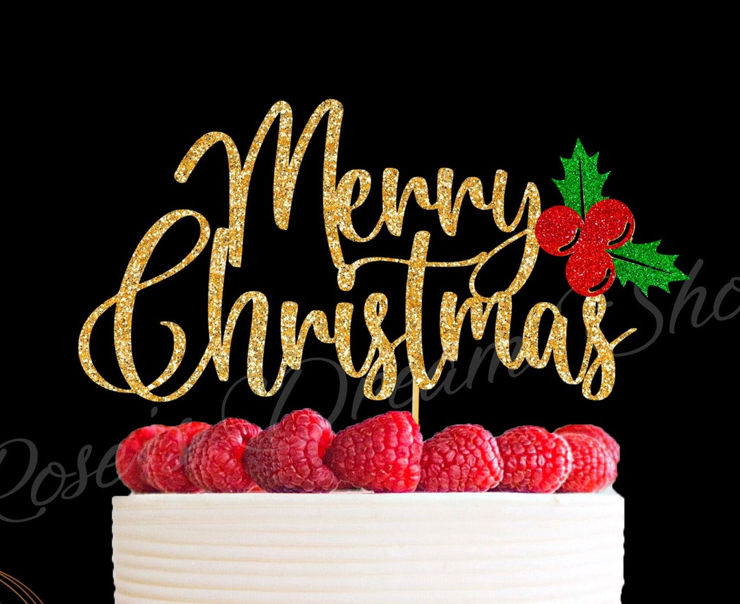Merry Christmas Cake Topper, Christmas Cake Topper, Christmas Decor ...