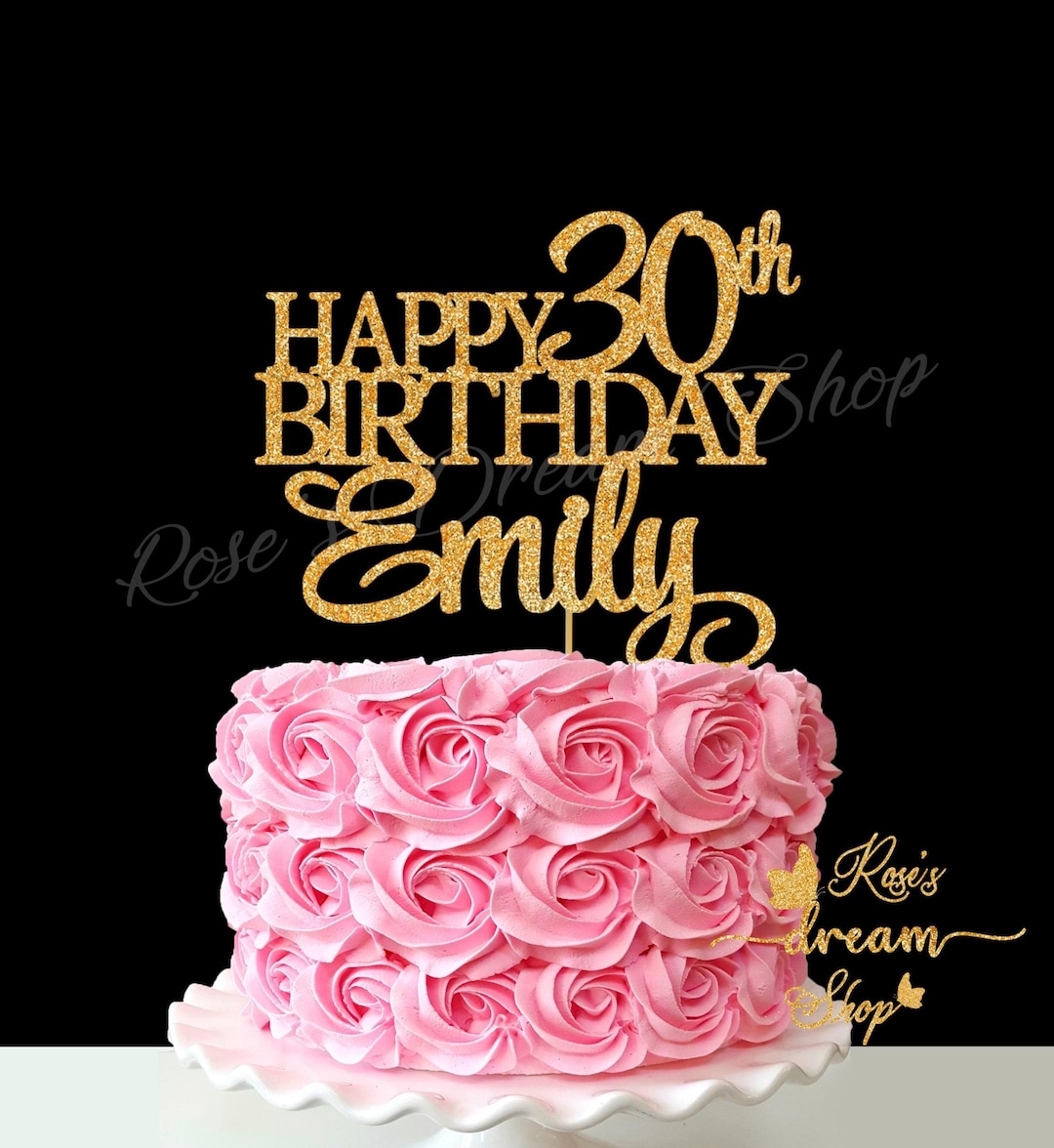 Happy 30th Birthday Cake Topper, Hello 30, 30th Cake Topper, Happy 30 ...