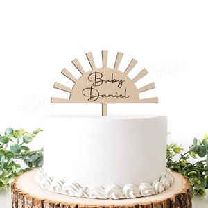 Half Sun Cake Topper, Personalized Sun Cake Topper, First Trip Around ...