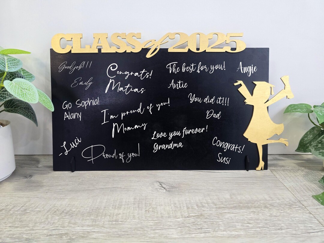 Graduation Guest Book Sign Class of 2025, Personalized Grad Name Sign ...