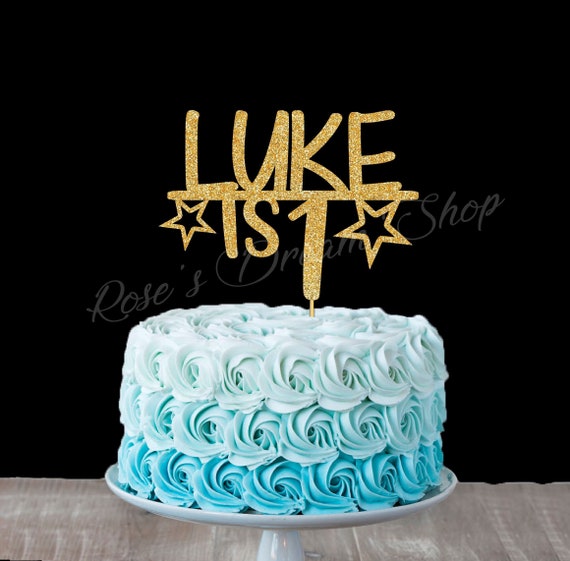 Custom Name And Age Cake Topper First Birthday Cake Topper Etsy