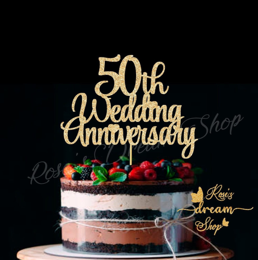 Anniversary Cake Topper, Any Number, Custom Wedding Anniversary Topper ...