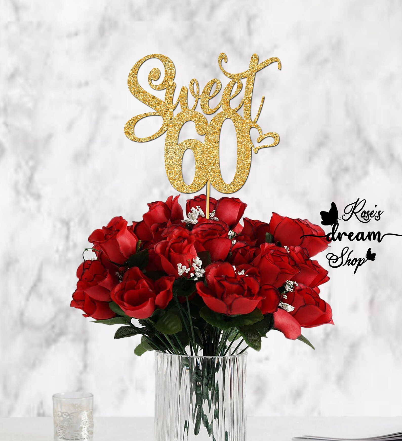 Sweet 60 Cake Topper 60th Birthday Cake Topper Sixty Cake | Etsy