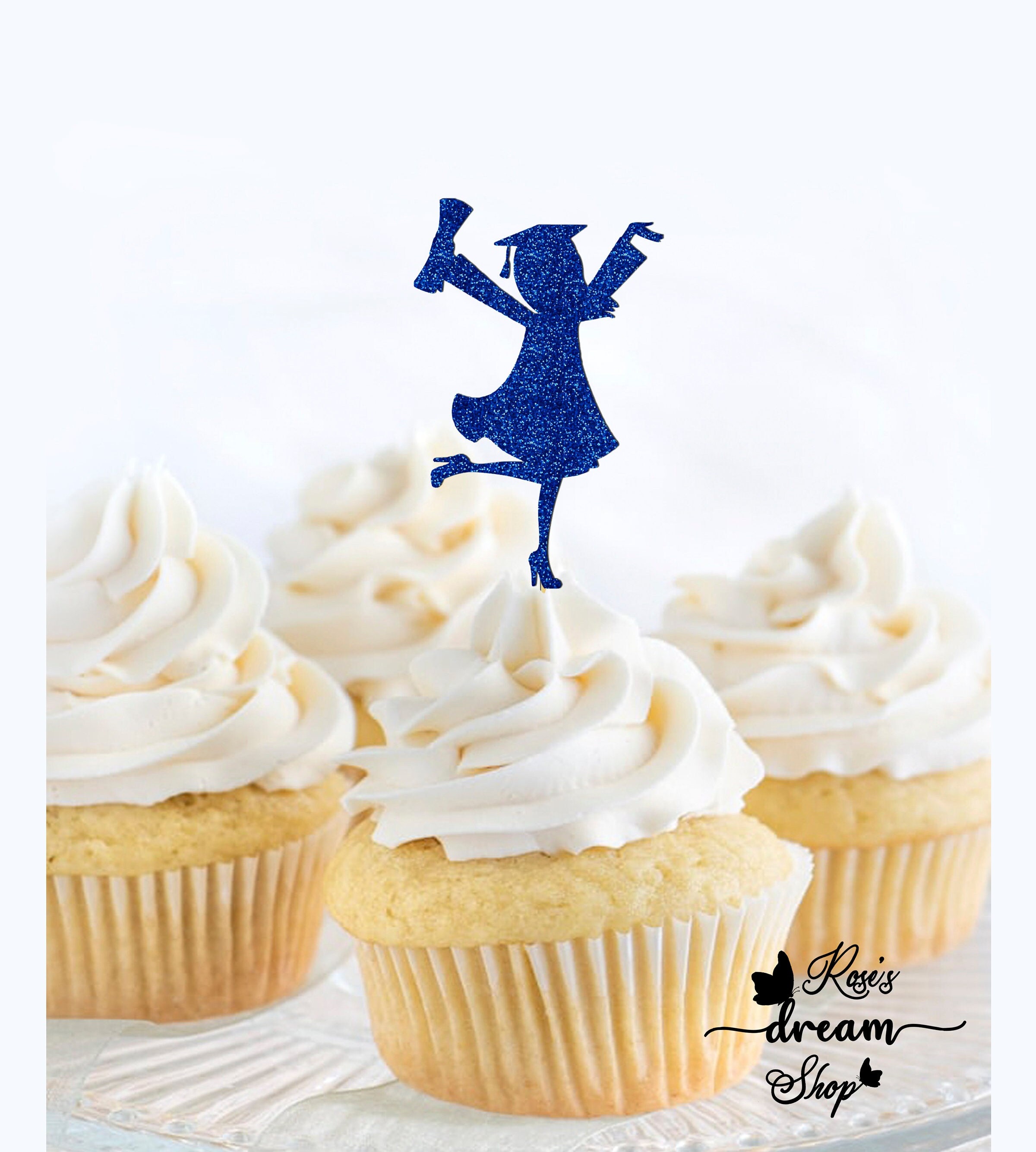 Girl Graduate Cupcake Toppers Class of 2022 Graduation - Etsy