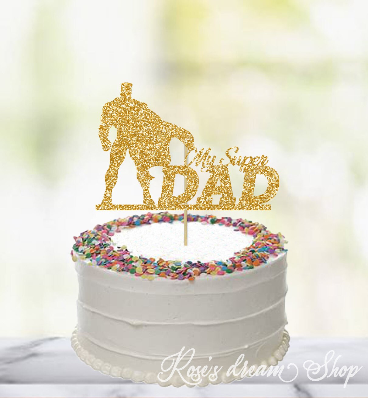 My Super Dad Cake Topper Father's Day Cake Topper Happy - Etsy