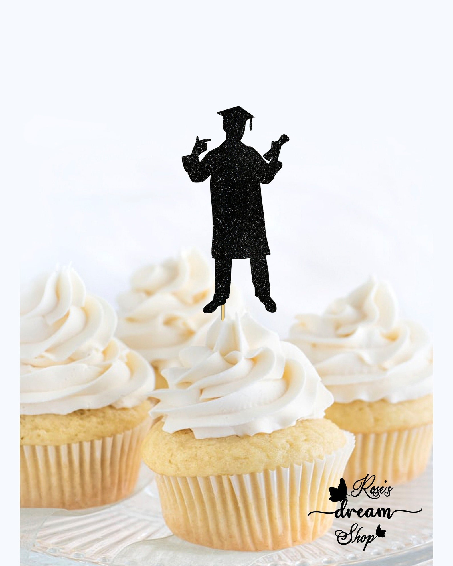 Boy Graduate Cupcake Toppers Class of 2022 Graduation | Etsy