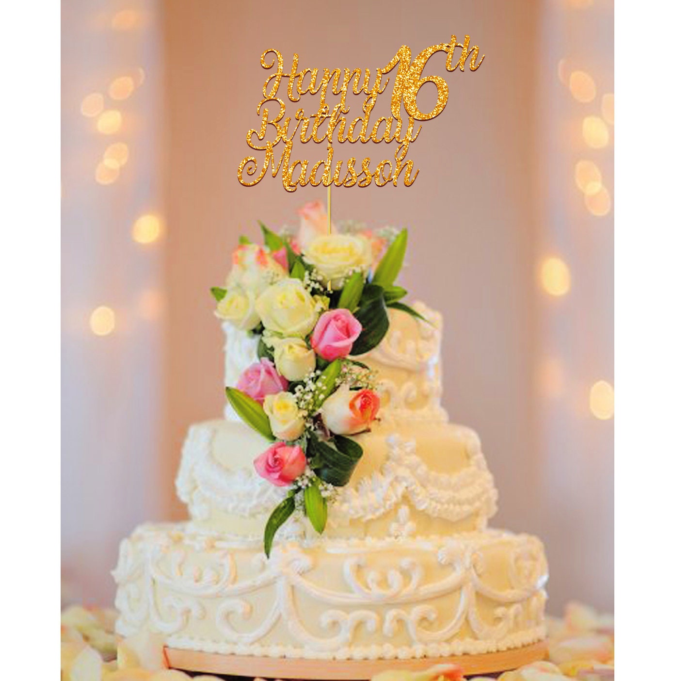 Custom Happy Birthday Cake Topper Cake Topper Party | Etsy