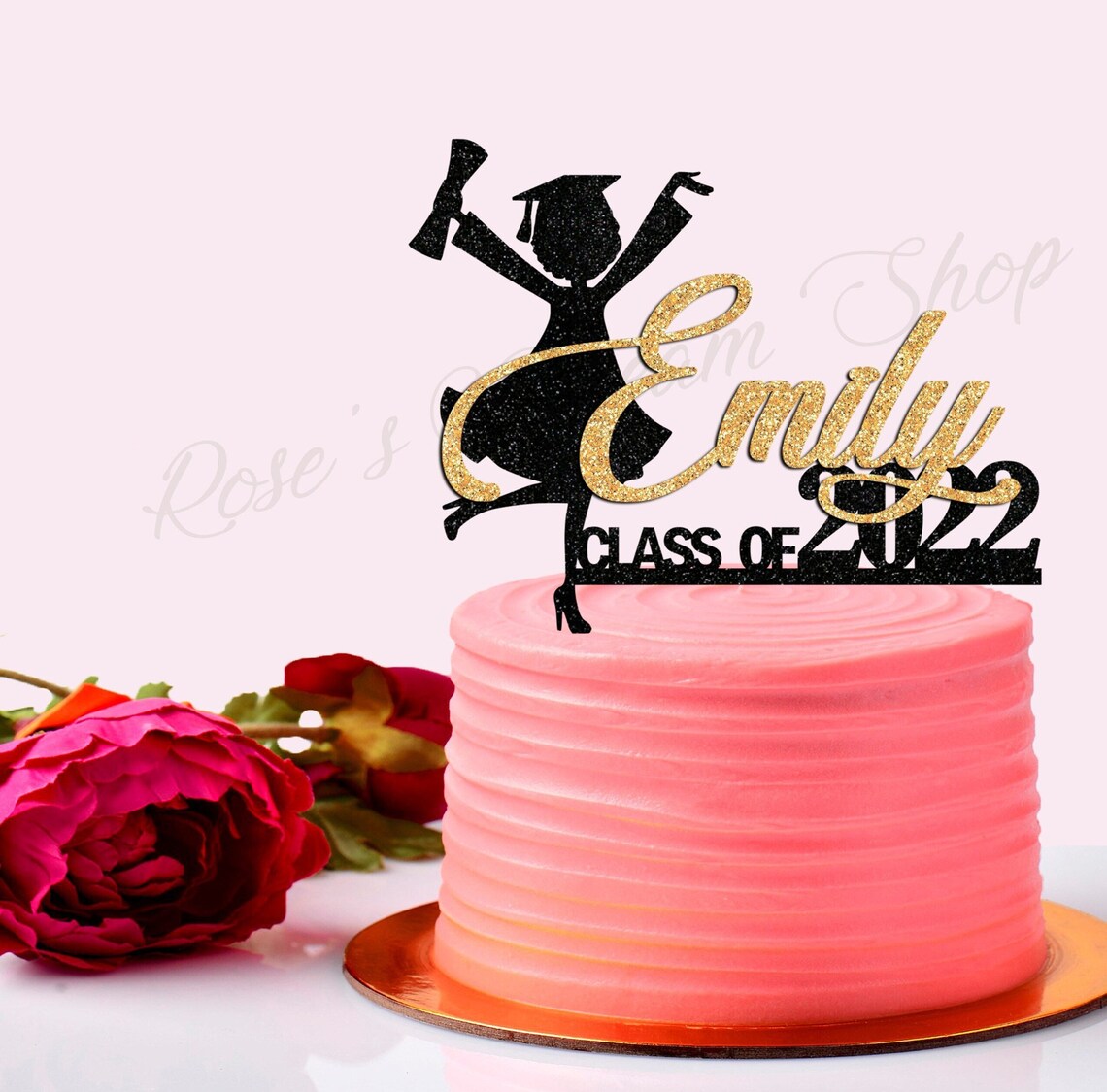 Custom Graduation Cake Topper Girl Class of 2022 Cake Topper - Etsy