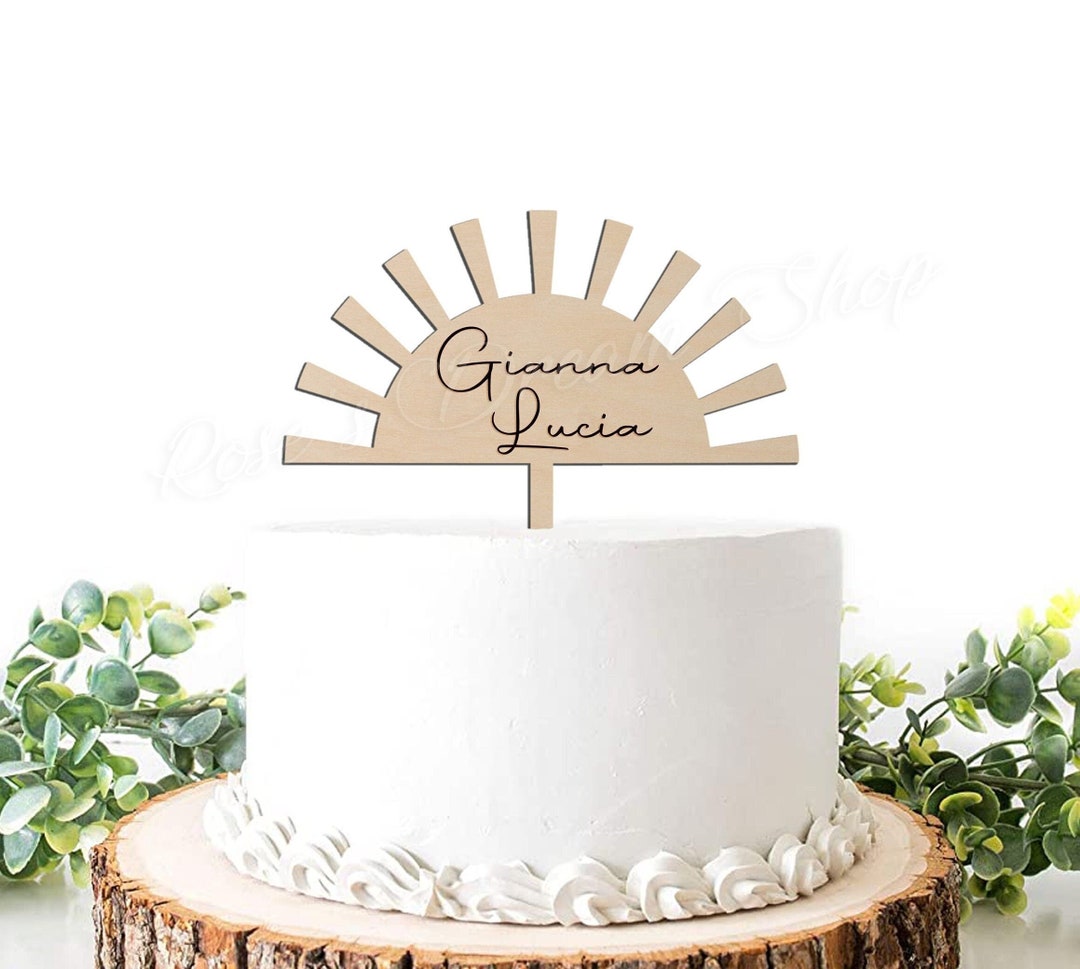 Half Sun Cake Topper, Personalized Sun Cake Topper, First Trip Around ...
