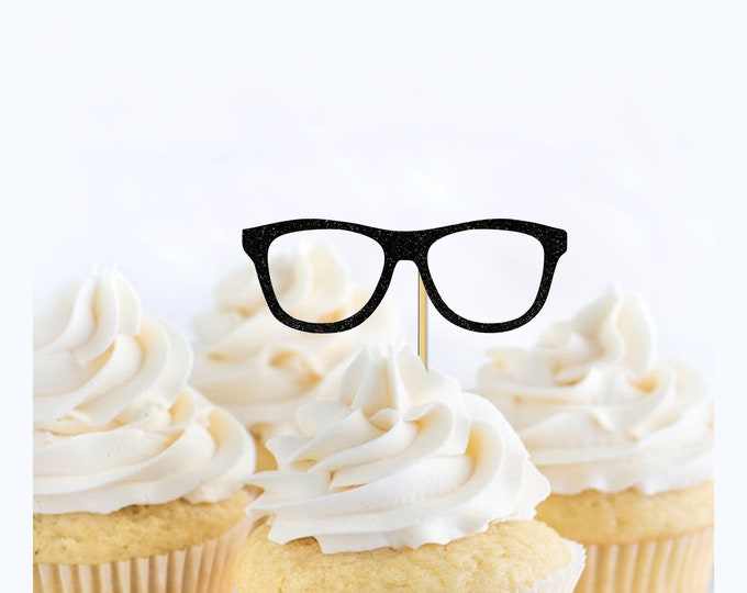 Glasses Cupcake Toppers, Optometrist Graduation Party Decor, Eyeglasses ...