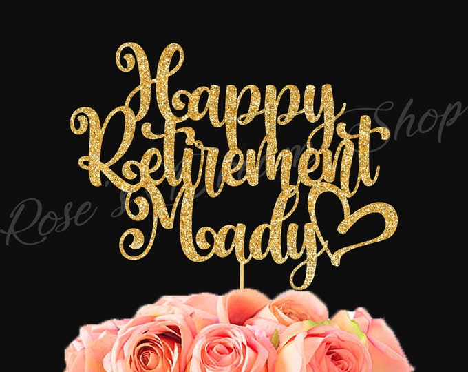 Happy Retirement Cake Topper, Retirement Party Decor, Retirement Cake ...