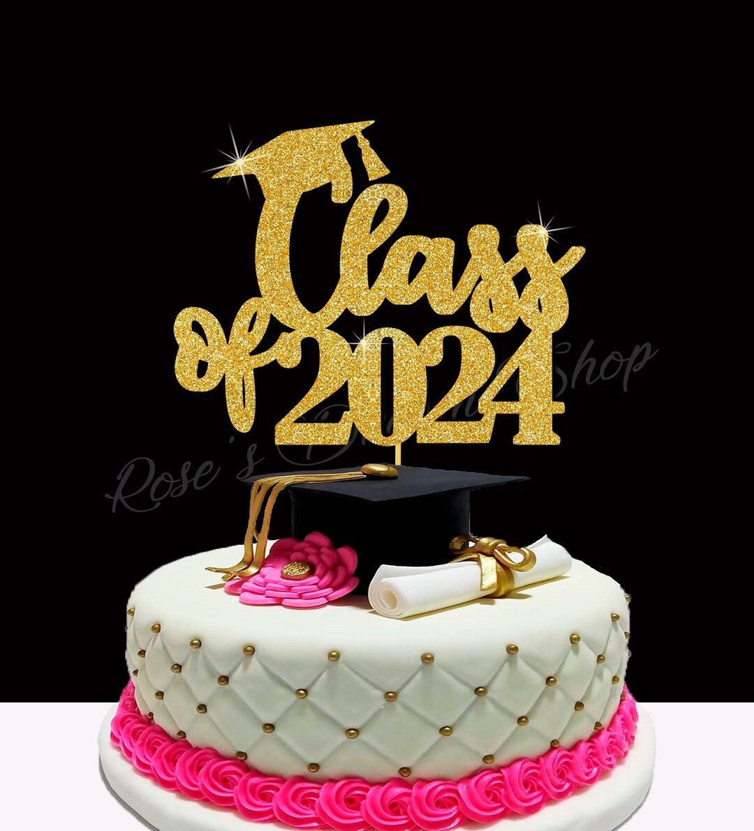 Class of 2024 Cake Topper, Graduation Party Decorations 2024, 2024 ...