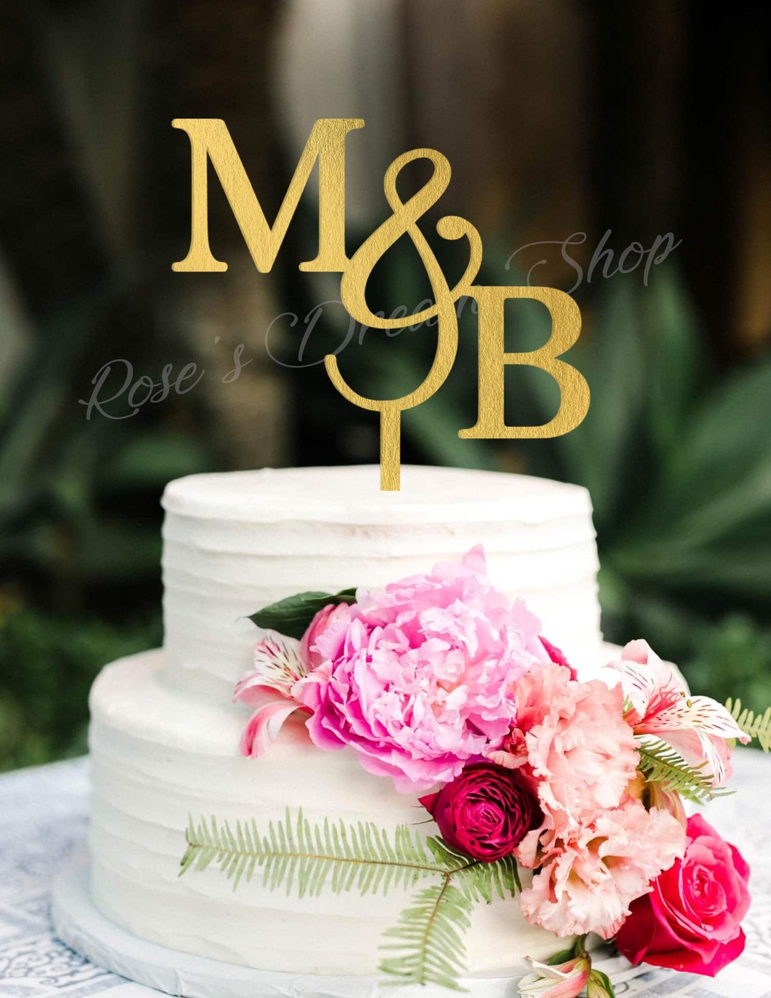 Custom Initial Cake Topper, Rustic Personalized Wedding Cake Topper ...