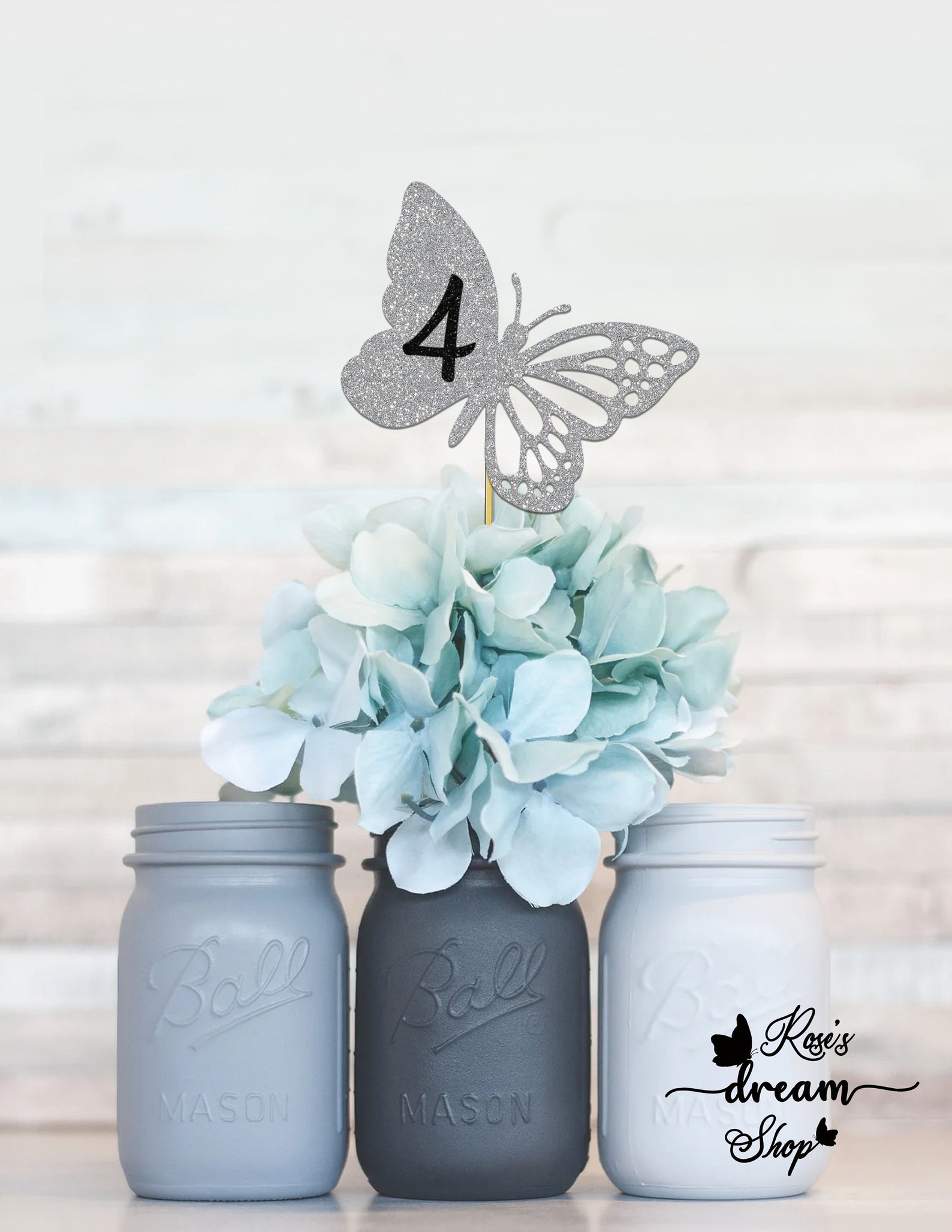 Butterfly Table Number Glitter Centerpiece Butterfly - Etsy