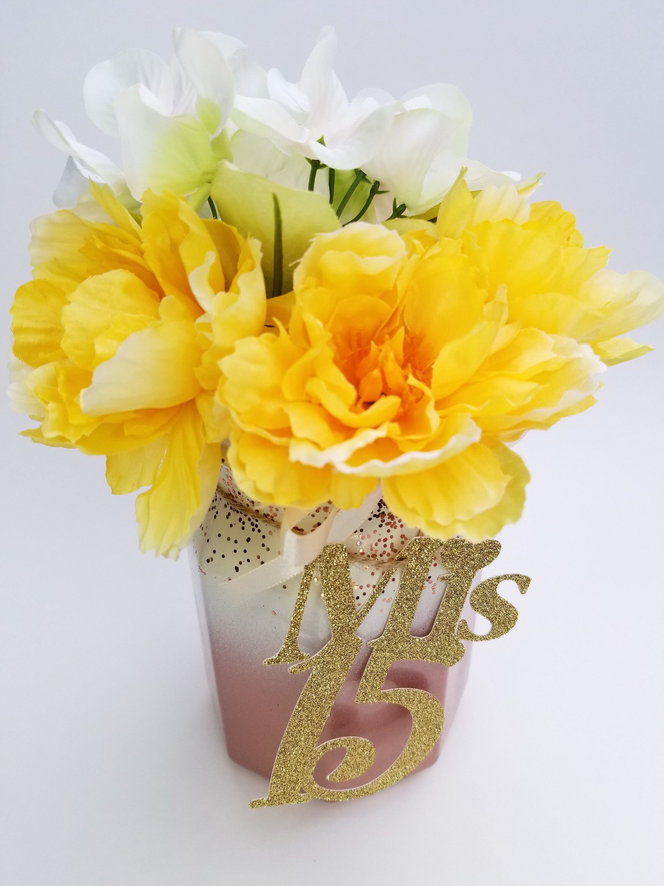 Mis Quince Tag, Mis 15 Tag, Quinceañera Mason Jar Tag, Gold Glitter ...