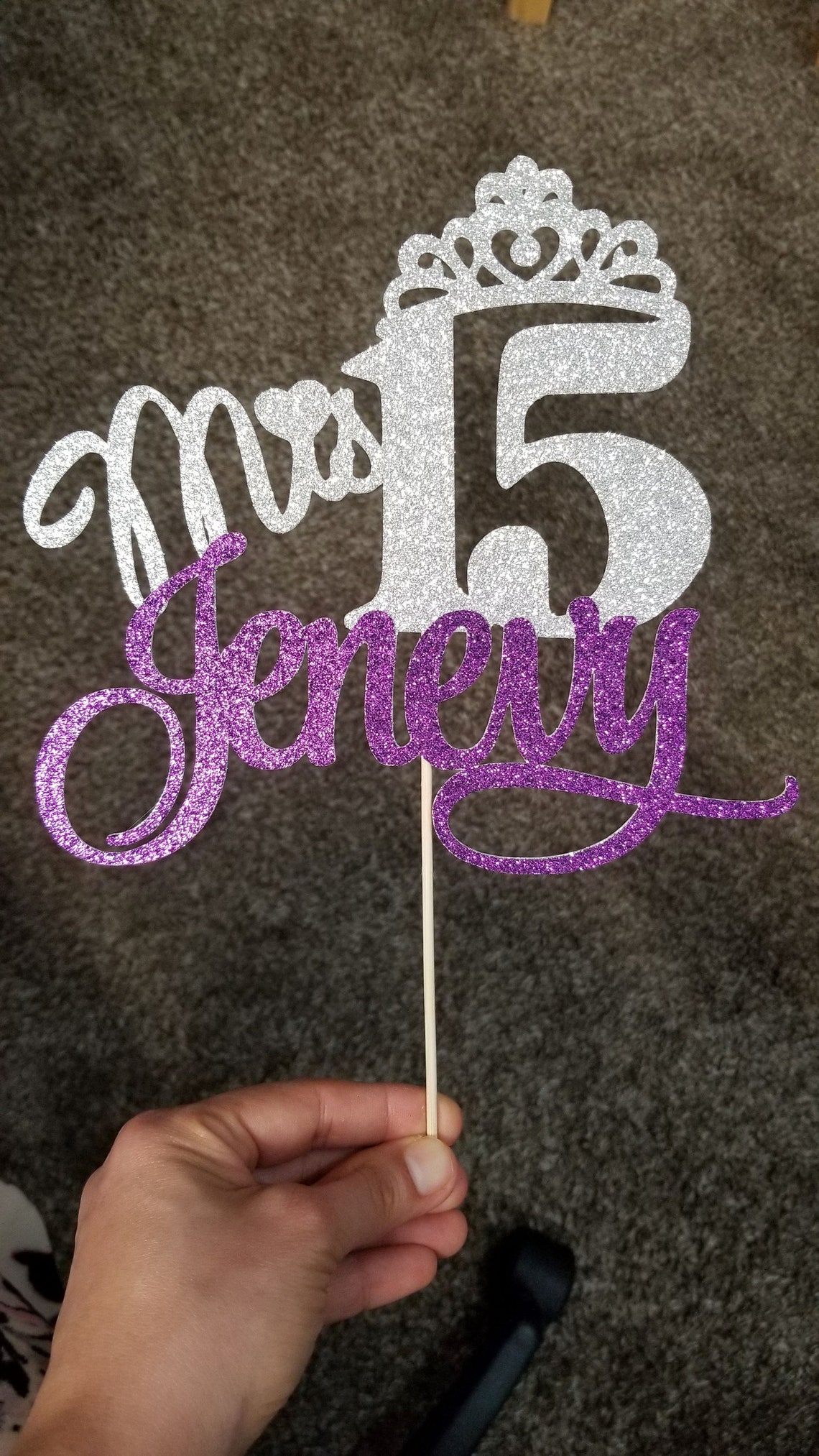 Mis Quince Birthday Cake Topper, Any Name Quinceañera Birthday Topper ...