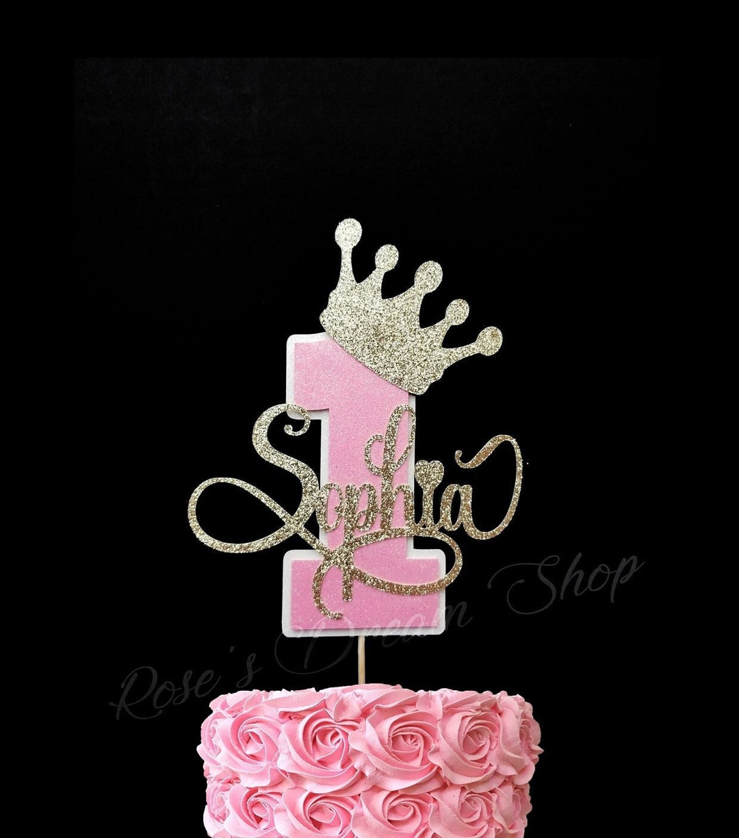 1st Birthday Cake Topper, One Cake Topper, Girls 1st Birthday Topper ...