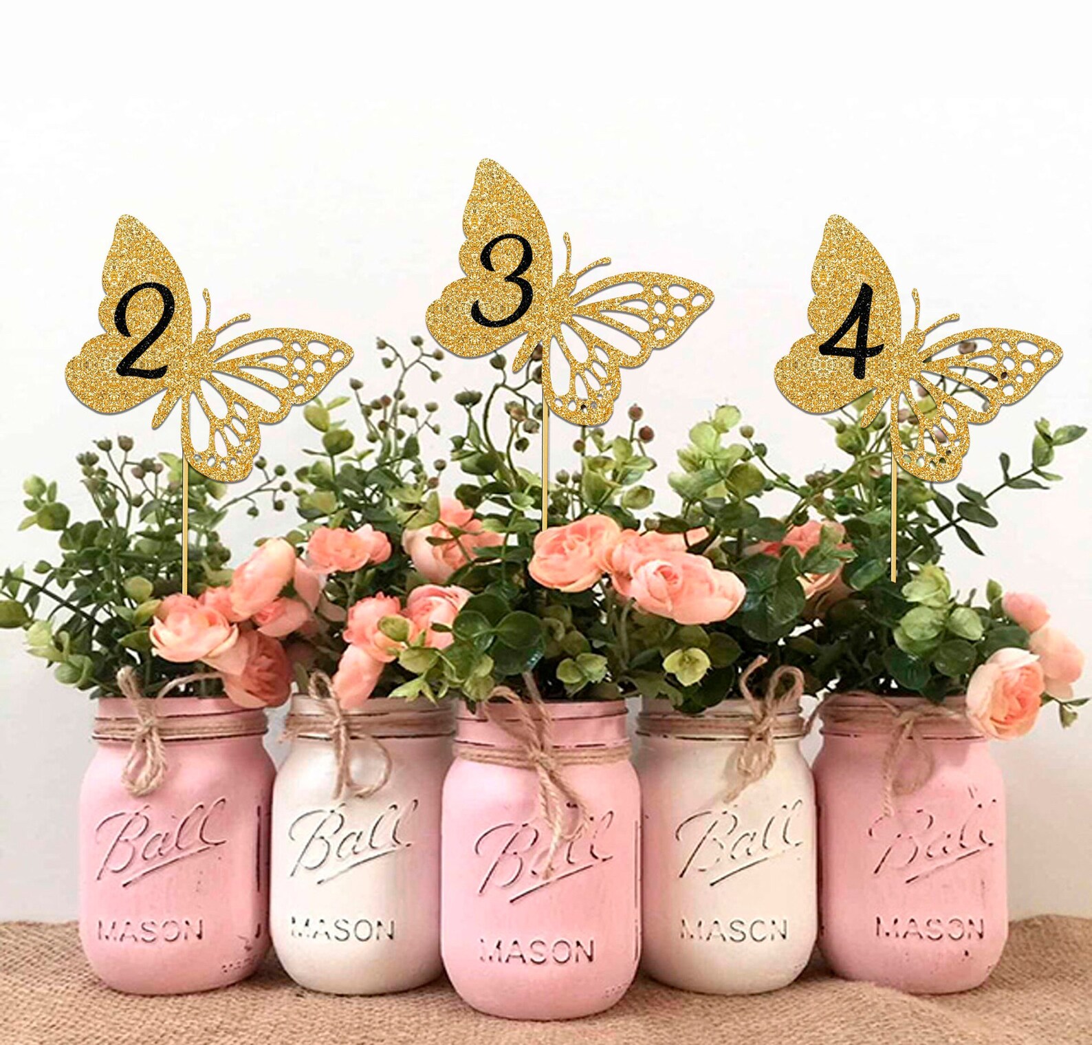 Butterfly Table Number Glitter Centerpiece Butterfly - Etsy