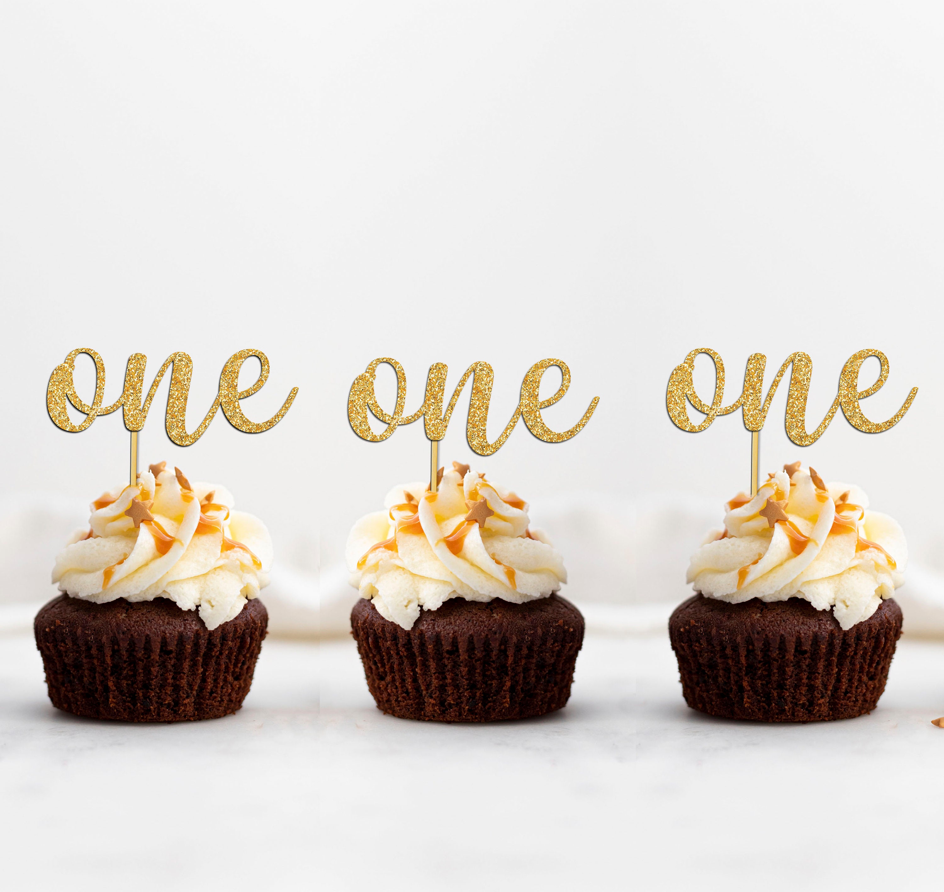 1st Birthday Cupcake Toppers One Birthday Cupcake Toppers - Etsy