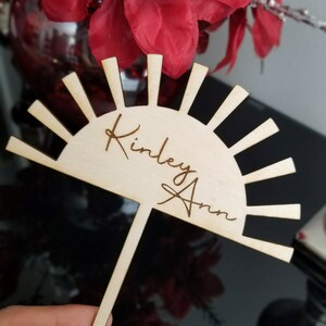 Half Sun Cake Topper, Personalized Sun Cake Topper, First Trip Around ...