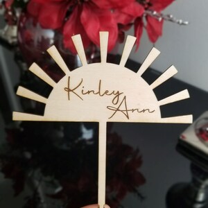 Half Sun Cake Topper, Personalized Sun Cake Topper, First Trip Around ...
