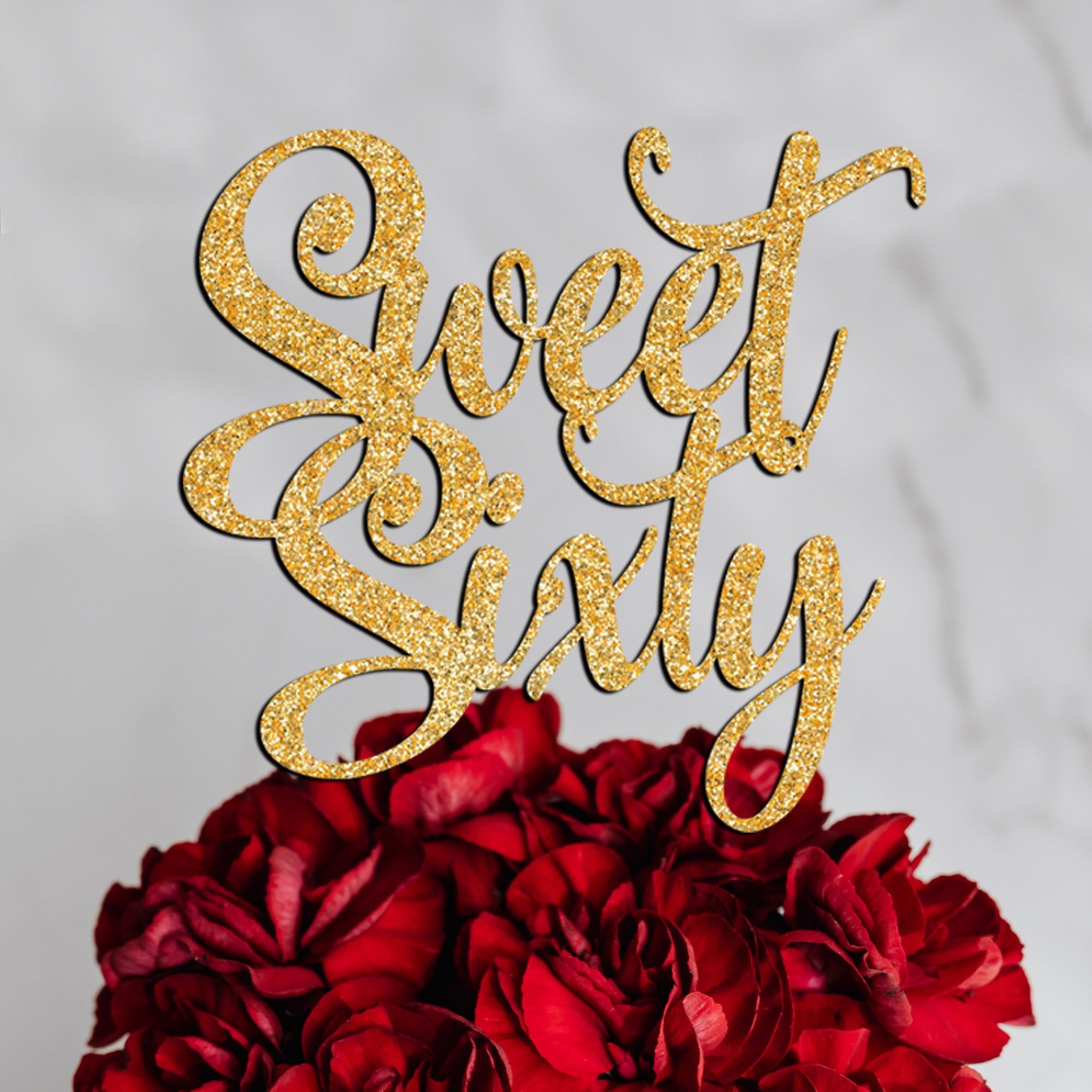 Sweet 60 Cake Topper 60th Birthday Cake Topper Sixty Cake | Etsy