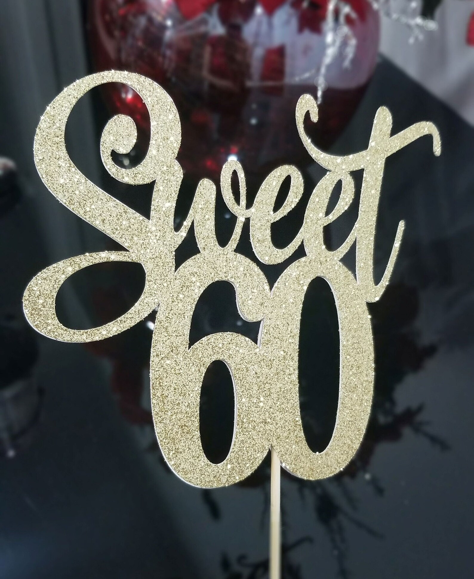 Sweet 60 Cake Topper, 60th Birthday Cake Topper, Sixty Cake Topper ...