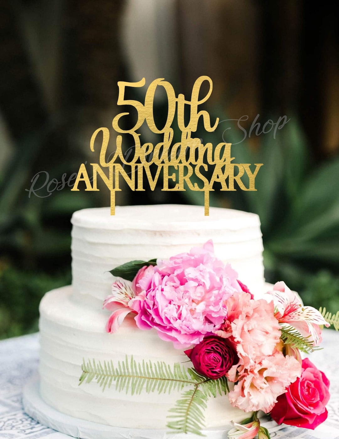 Wedding Anniversary Cake Topper, Personalized Wedding Cake Topper ...