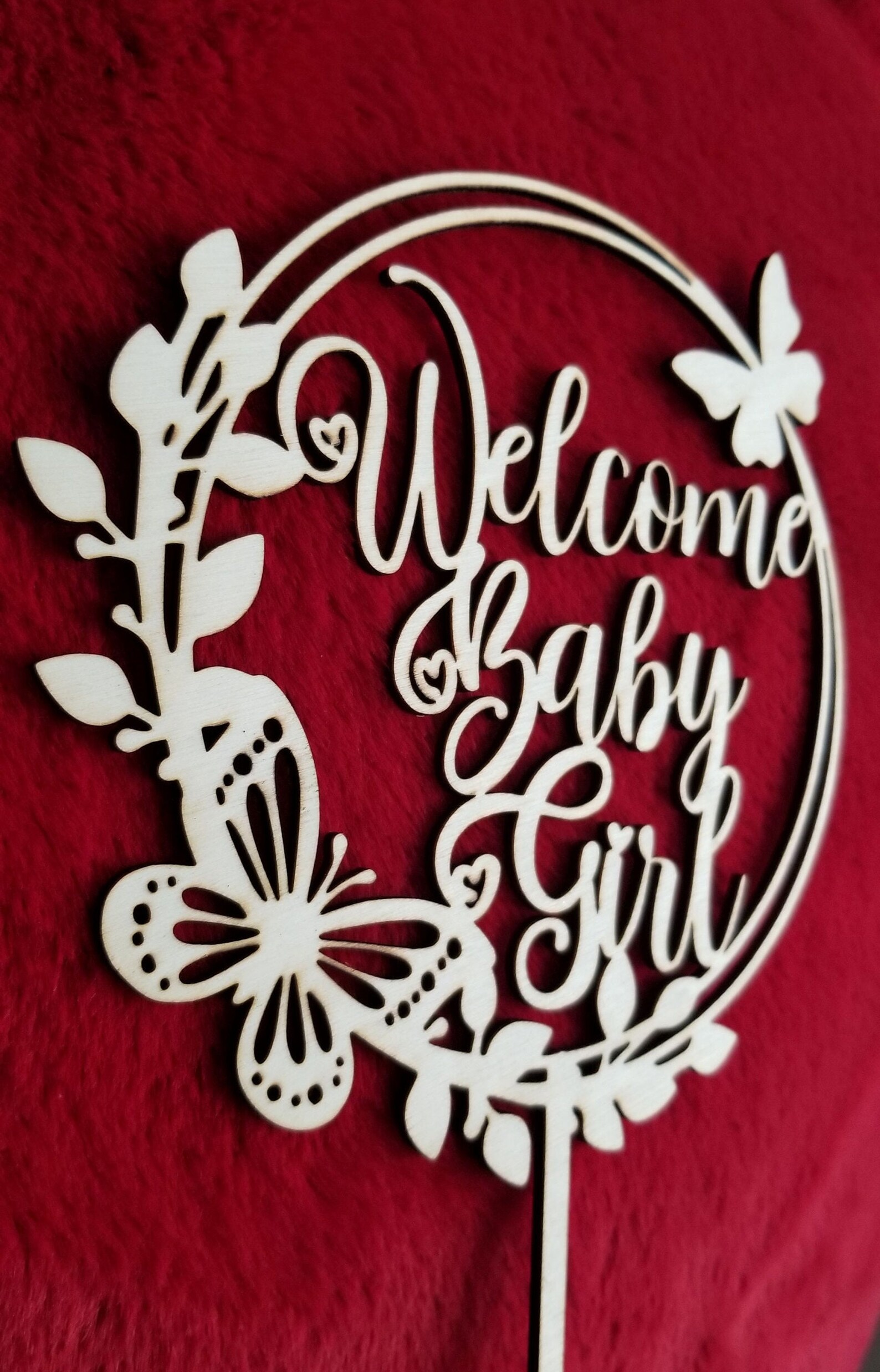 Welcome Baby Cake Topper, Baby Shower Party Decoration, Girl Baby ...