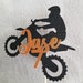 Personalised Motocross Cake Topper, Custom Glitter Happy Birthday Cake ...