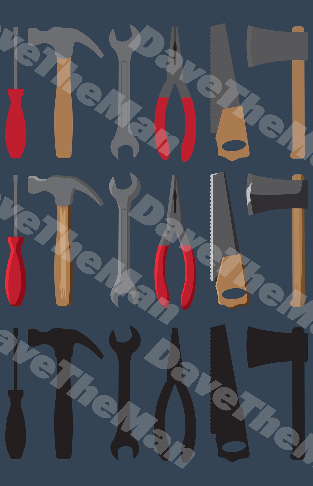 Various Tools Bundle Svgs. Screwdriver, Hammer, Wrench, Pliers, Saw ...
