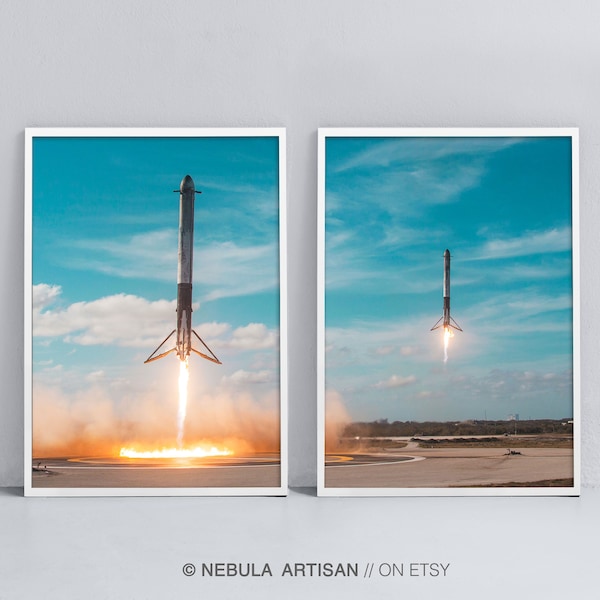 Falcon Heavy Poster - Etsy