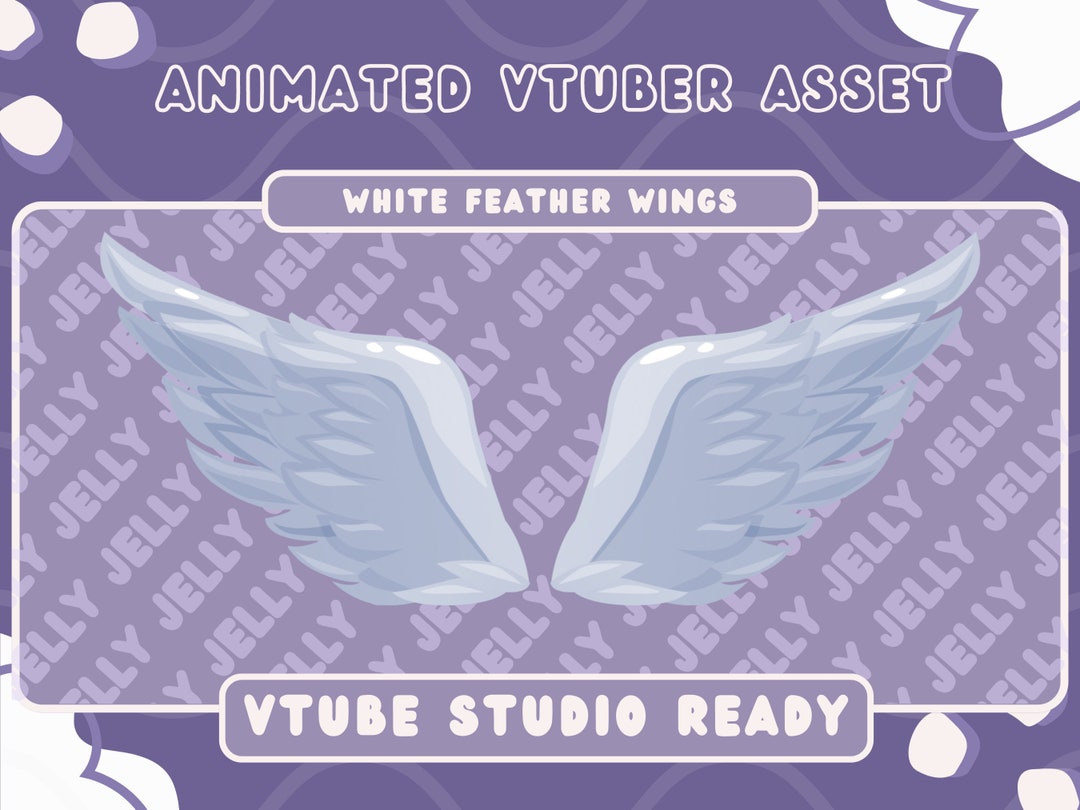 Animated White Feather Wings Vtuber Asset - Stream Decoration ...