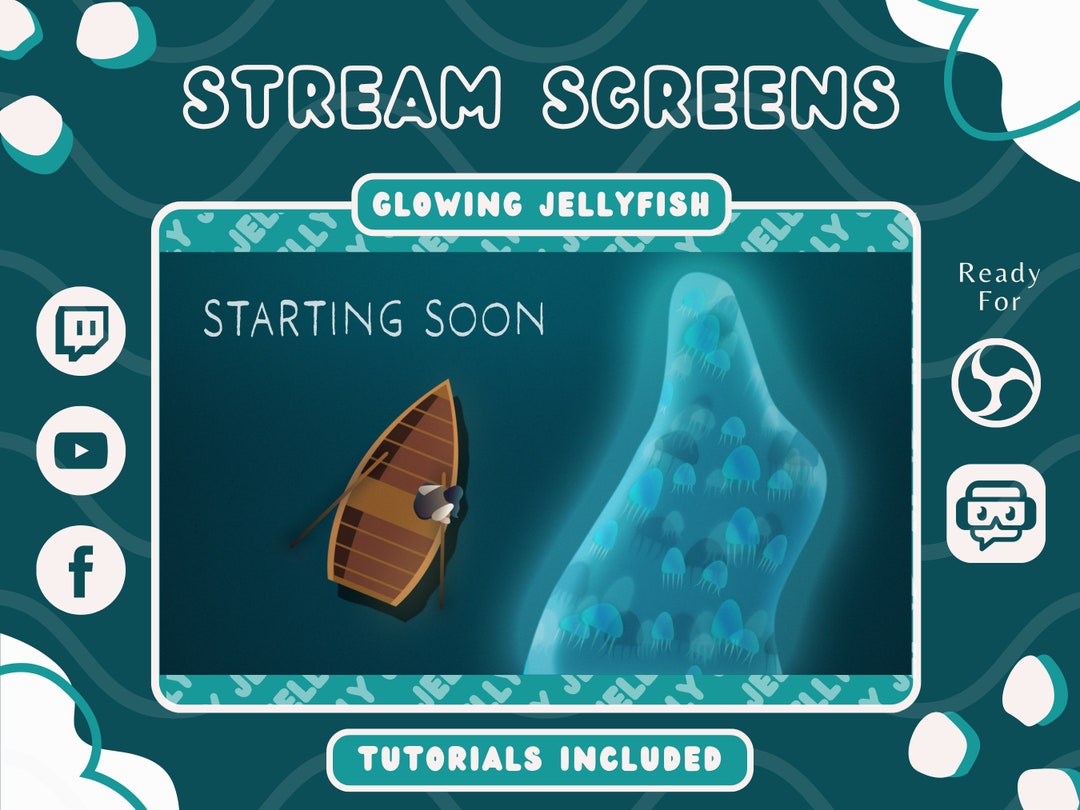 Animated Screens Glowing Jellyfish - Twitch - Jelly Ocean - Video ...