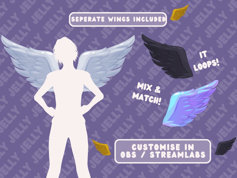 Animated Feather Wings BUNDLE Vtuber Asset Stream Decoration - Etsy