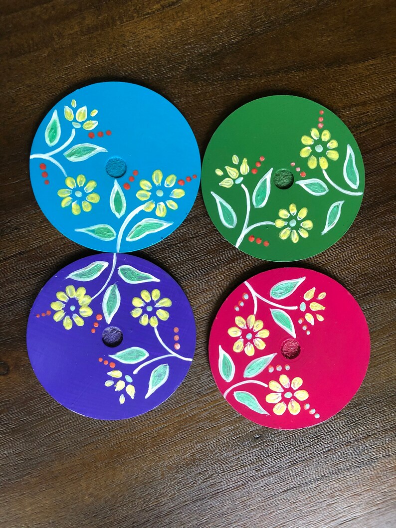 Hand Painted CD Coasters - Etsy