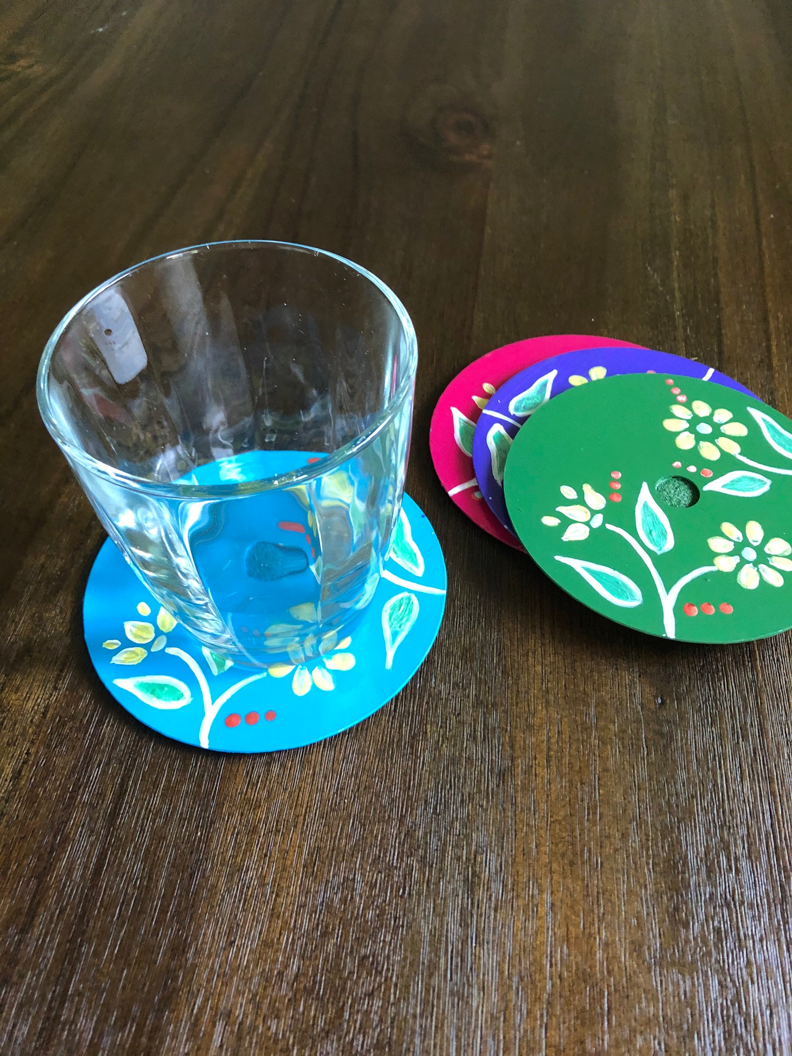 Hand Painted CD Coasters - Etsy