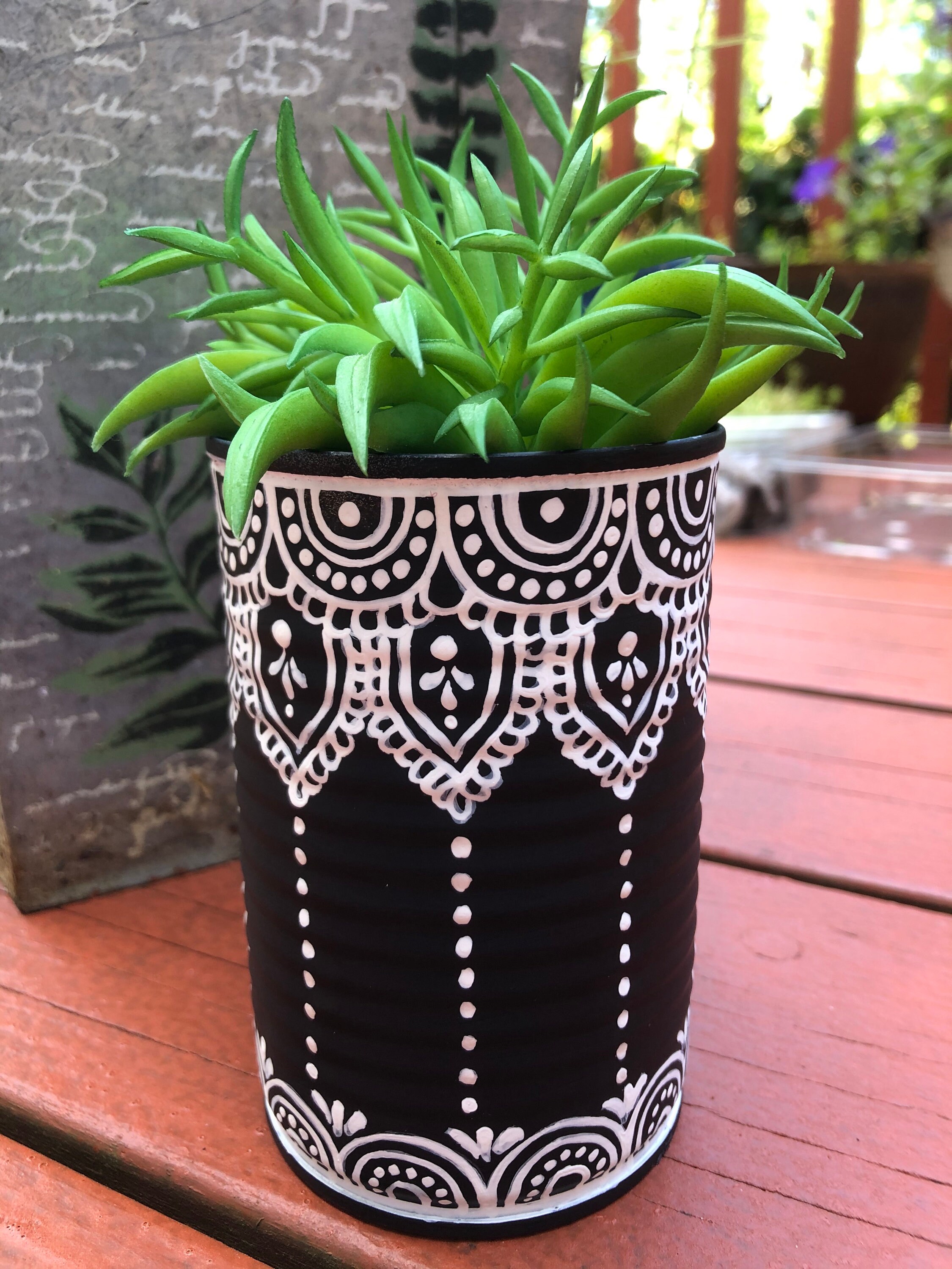 Hand Painted Upcycled Tin Can - Etsy