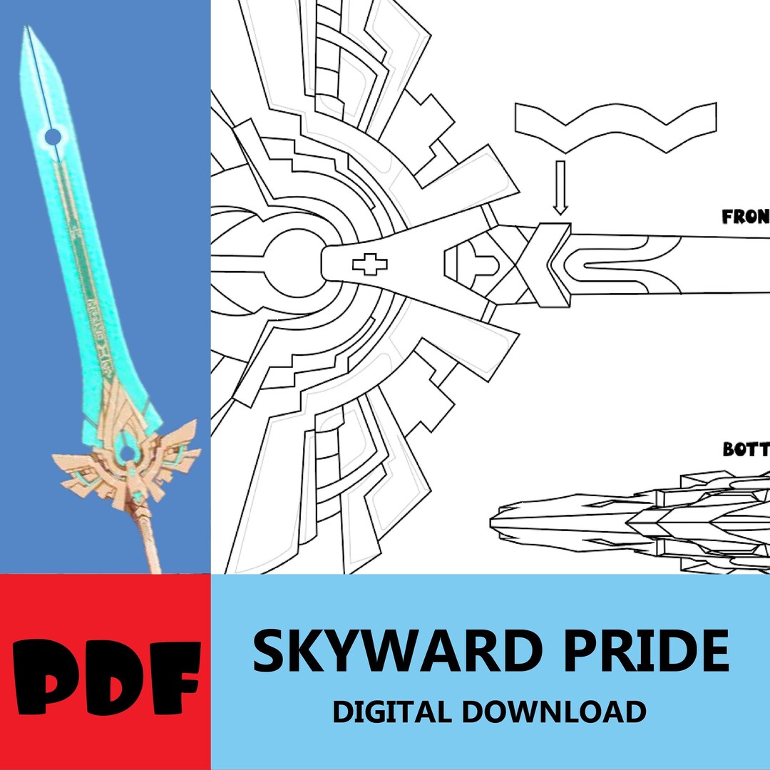 Skyward Pride Claymore Genshin Impact PDF Blueprint - Etsy