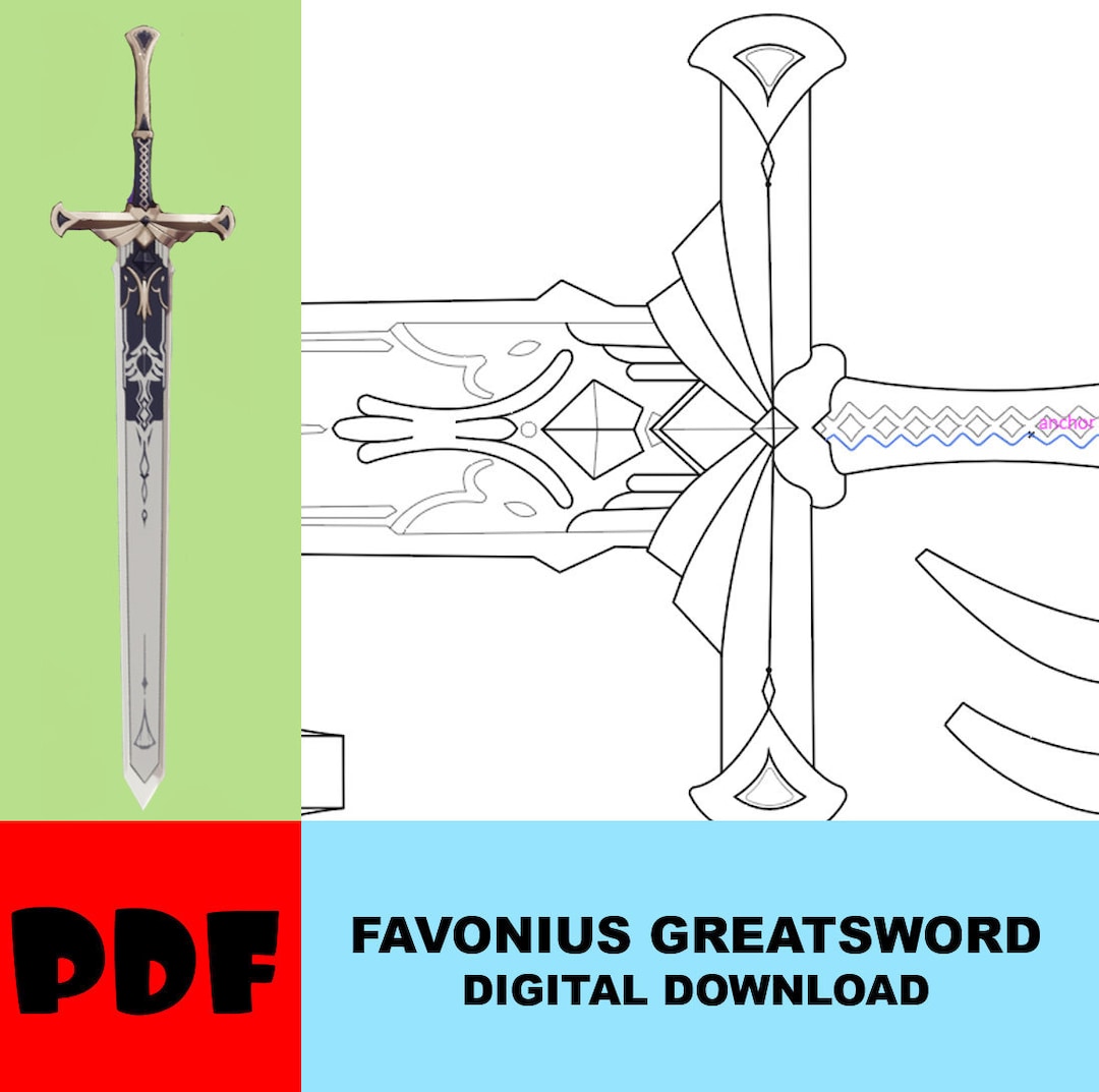 Favonius Greatsword Claymore Genshin Impact PDF Blueprint - Etsy