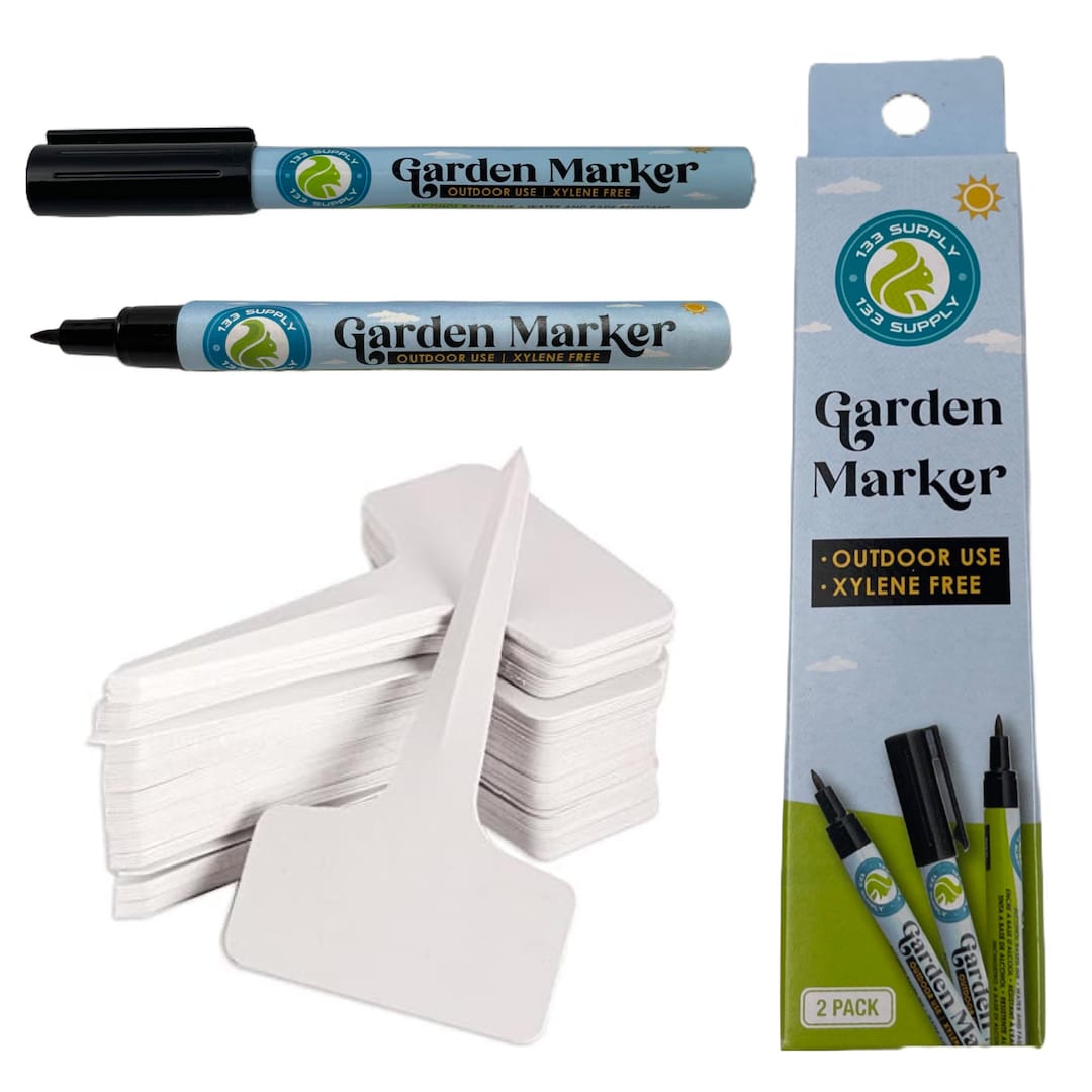 100 T-type Plant Labels for Seedlings With 2 Pack of Waterproof UV ...