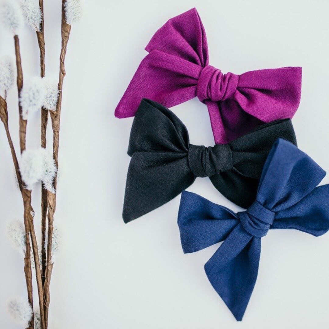 Hand Made Bows Solid Color Hair Bows Fall Hair Bows - Etsy.de