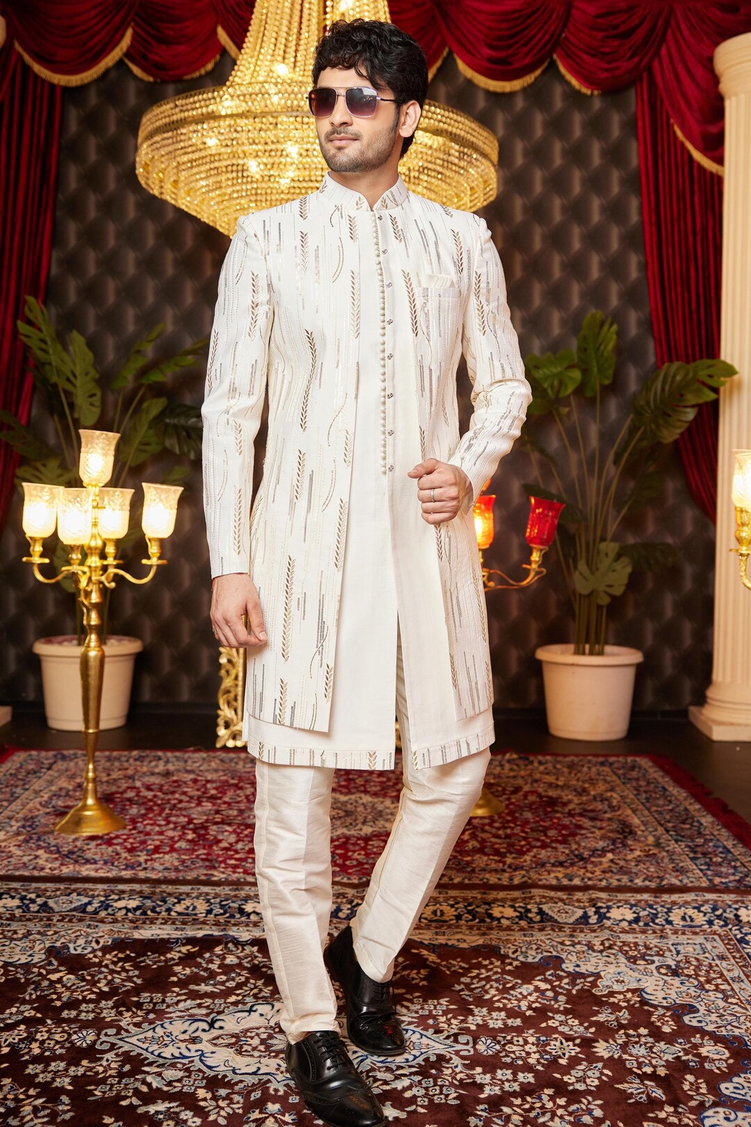 Men Indo Western for Wedding Sherwani for Grooms Wedding Outfit ...