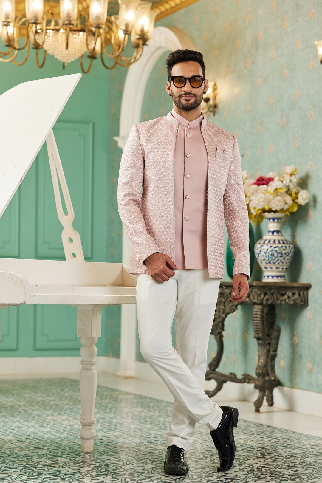 Embroidery Jodhpuri for Prince Indian Coat Jodhpuri for Wedding Grooms ...