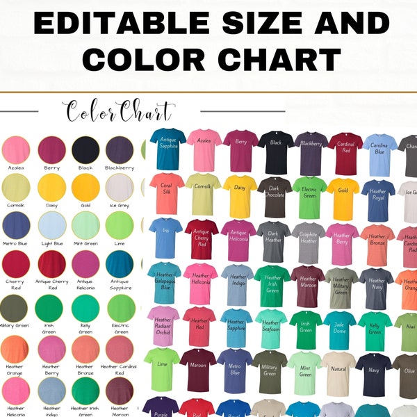Gildan G640 Color Chart - Etsy