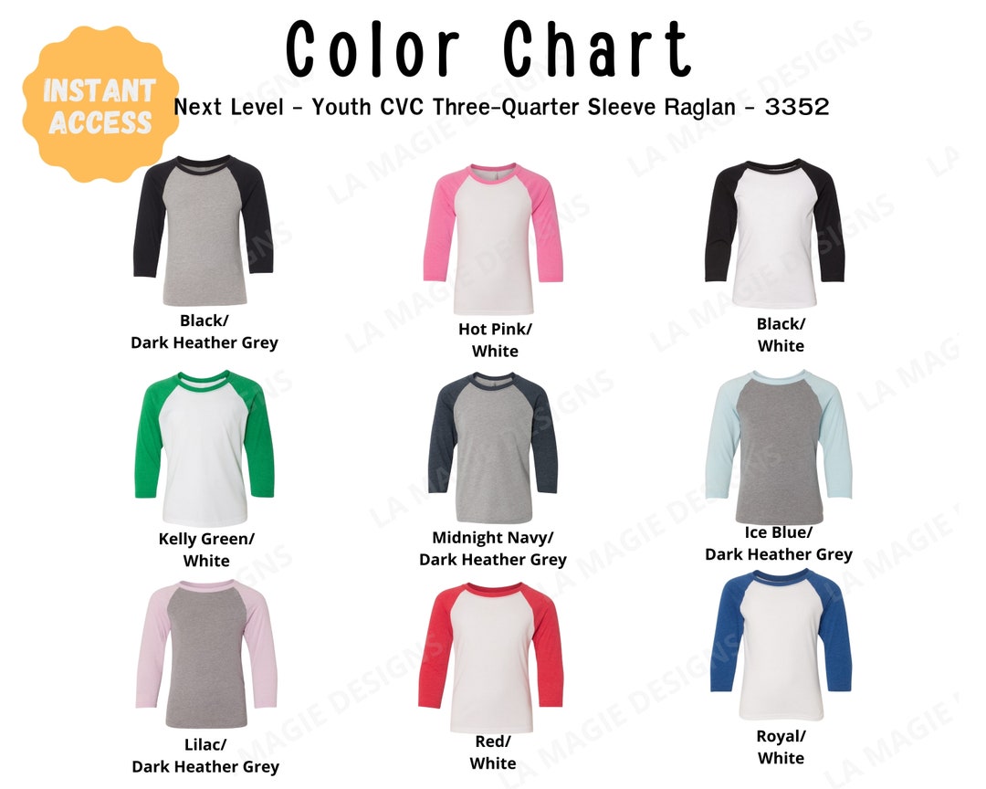 Next Level 3352 Color Chart |all Colors|n3352 Color Guide|next Level ...