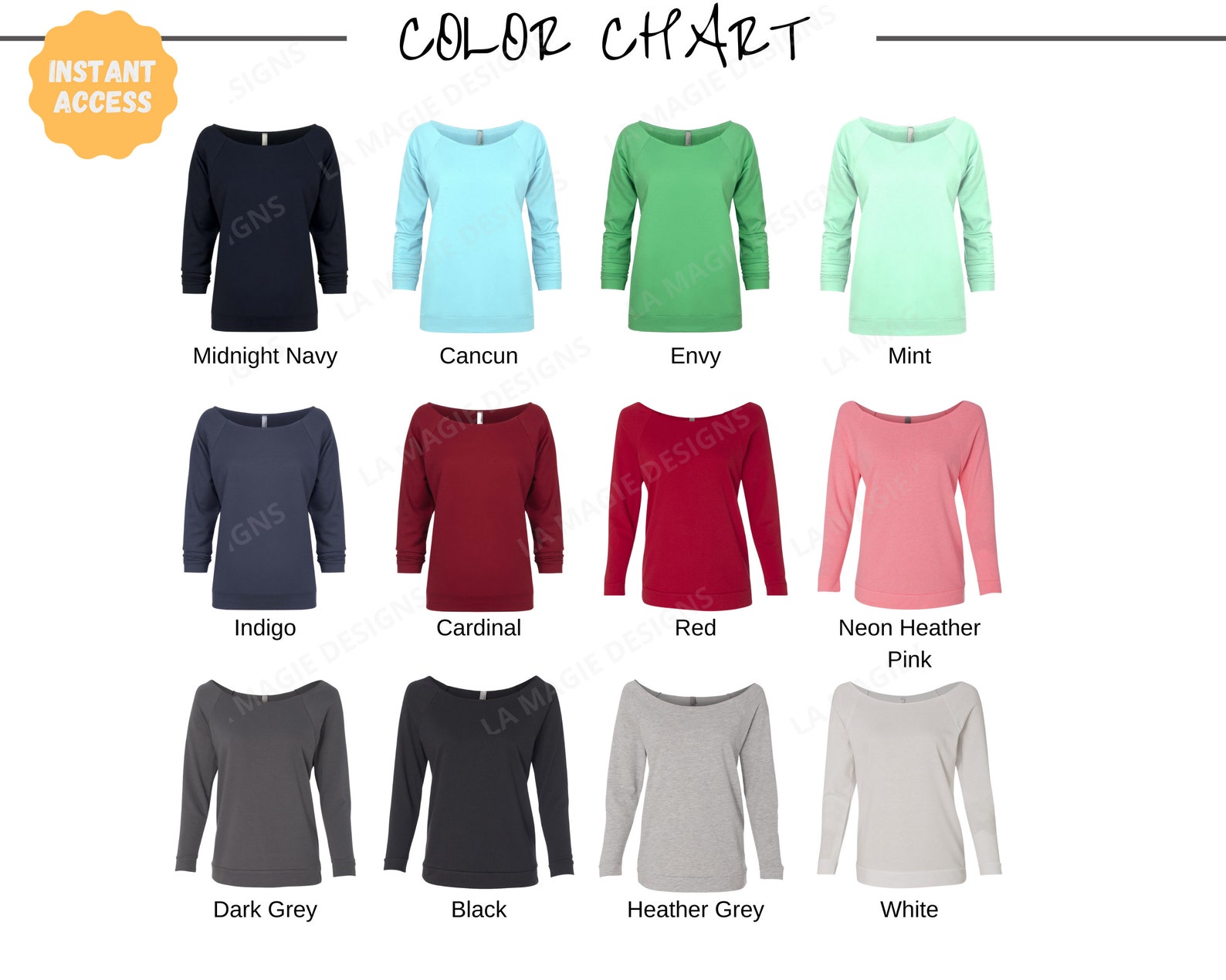 Next Level 6951 Color Chart Editable|next Level Raglan| N6951|color ...