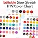 Editable Siser Stetch Color Chart|htv Color Chart for Siser Stretch HTV ...